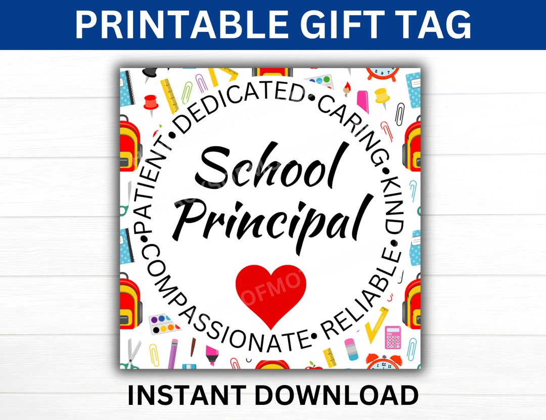 School Principal Day Printable Gift Tag, School Principal Day, School ...