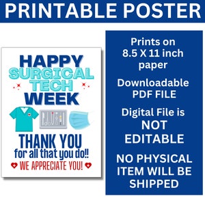 Surgical Scrub Tech Week Printable Bundle, Happy Surgical Scrub Tech ...