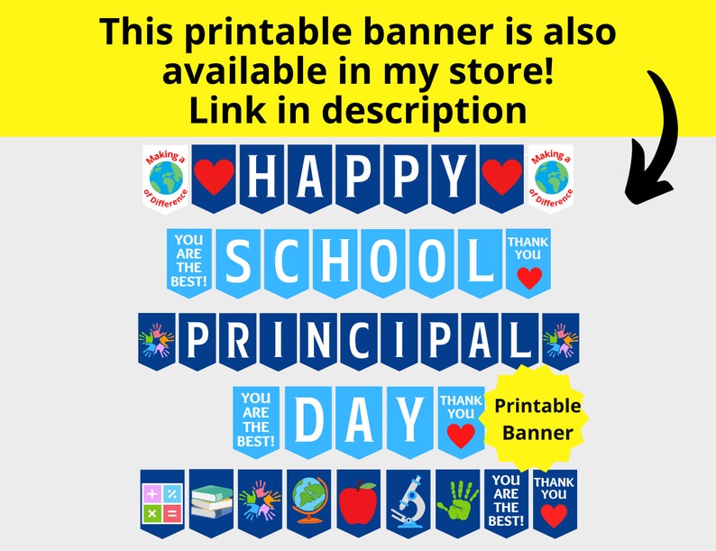 School Principal Day Printable Poster, School Principal Day Sign ...