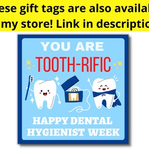 Dental Hygienist Week Gift Tags, Happy Dental Hygienist Week, Dental ...