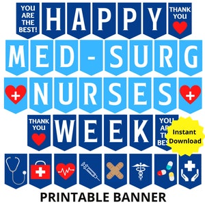 Medical Surgical Nurses Week Printable Banner, Med-surg Nurses Week ...