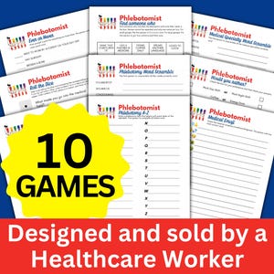 Phlebotomist Printable Game Bundle Phlebotomy Medical Games ...