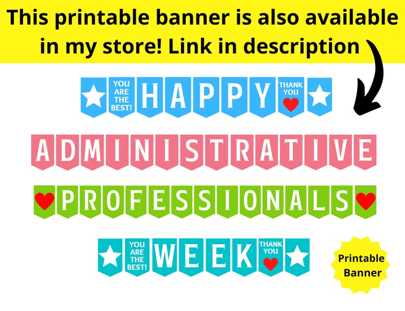 Administrative Professionals Day Printable Banner, Administrative ...