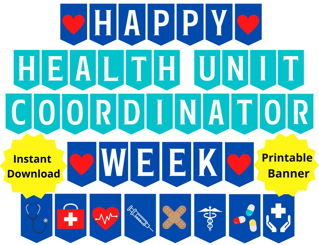 Health Unit Coordinator Week Printable Banner, Happy HUC Week Sign ...
