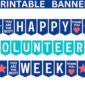 Volunteer Week Printable Banner Happy Volunteer Week Sign - Etsy