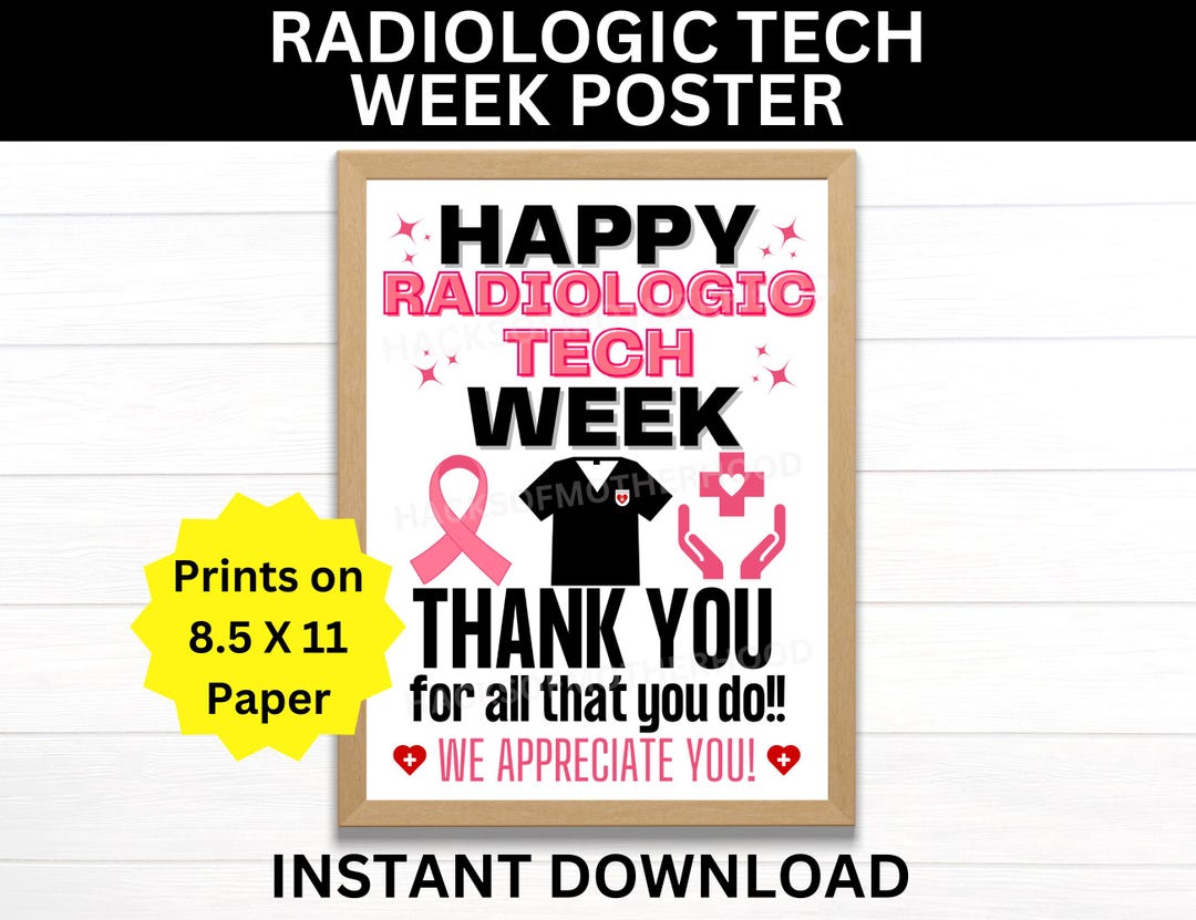 Radiologic Tech Week Printable Poster, Radiology Tech Week Sign, Rad ...