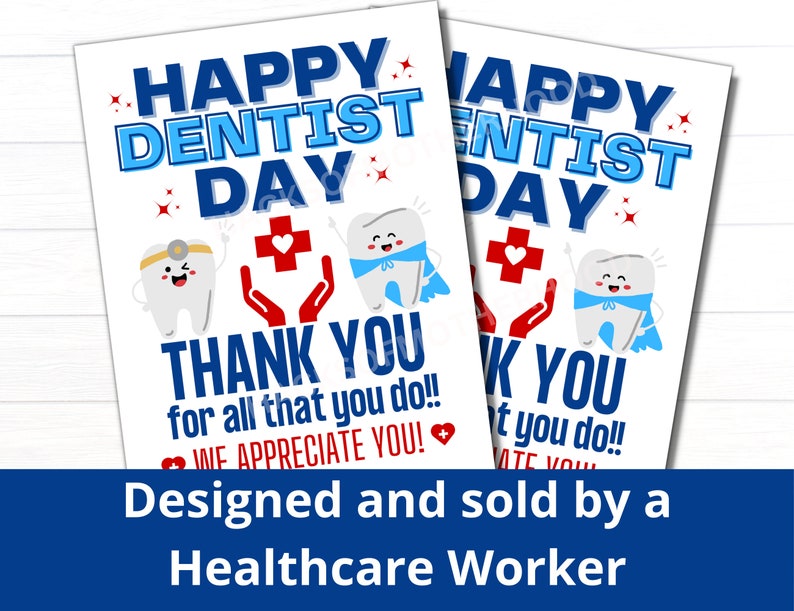 Dentist Day Printable Poster, Happy Dentist Day Sign, Dentist Gift ...