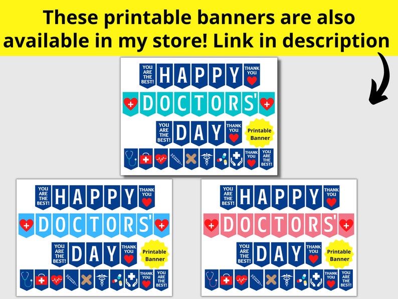 Doctors Day Printable Banner Happy Doctors Day Sign Doctor - Etsy