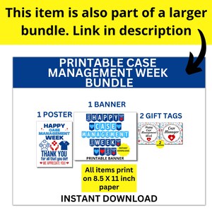 Case Management Week Printable Gift Tags, Happy Case Manager Week Gift ...