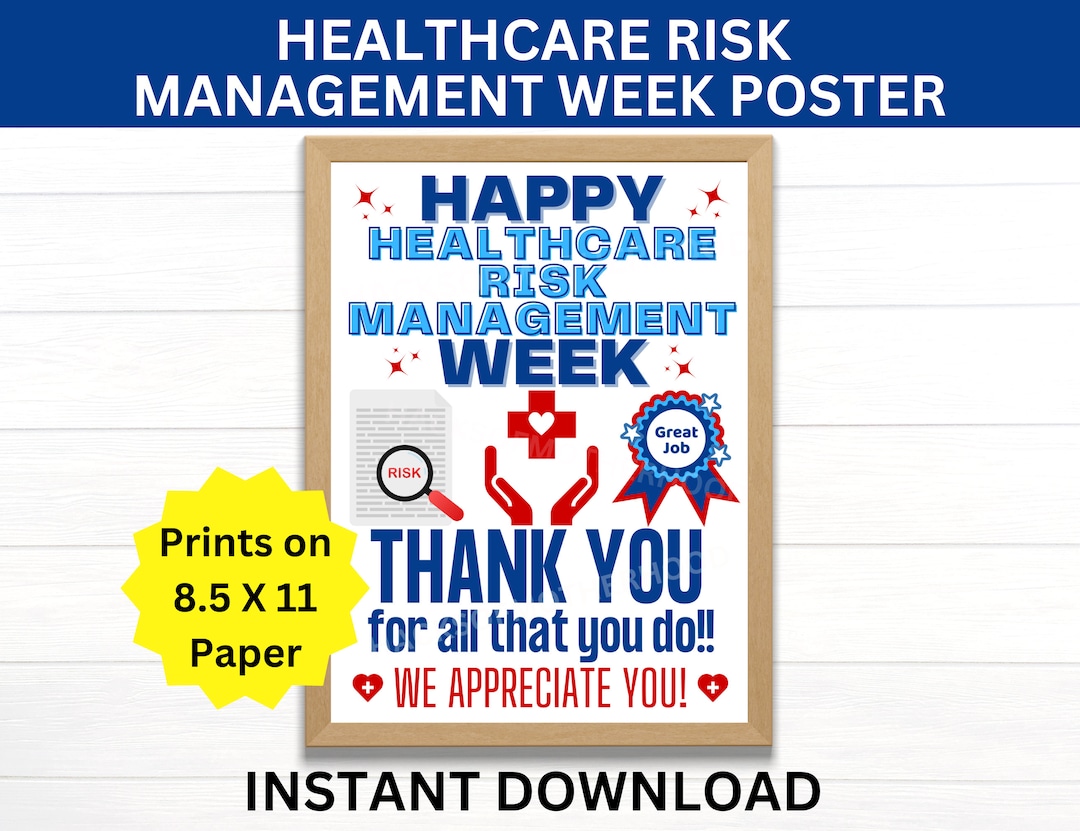 Healthcare Risk Management Week Printable Poster, Healthcare Risk ...