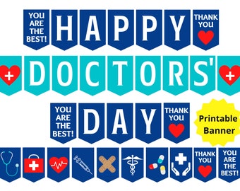 Doctors Day Printable Banner, Happy Doctors Day Sign, Doctor ...