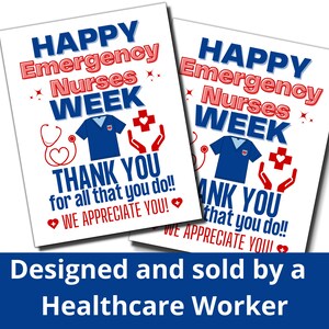 Emergency Nurses Week Printable Poster, ER Nurse Week Sign, Emergency ...