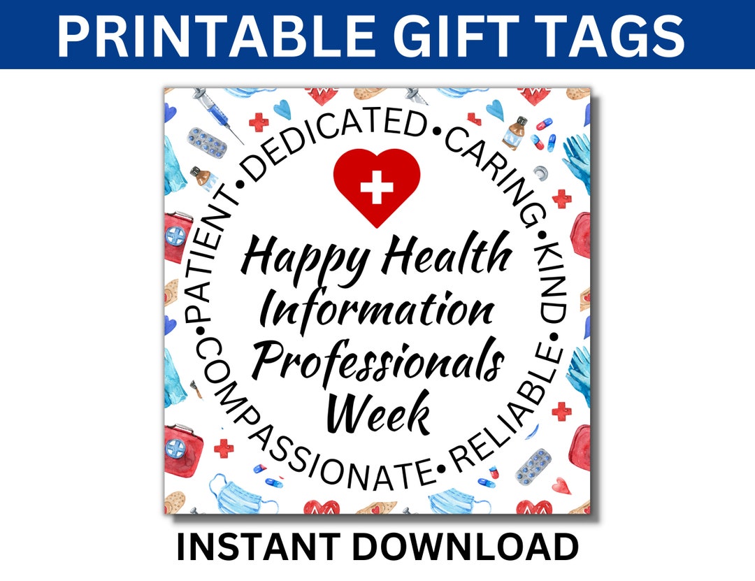 Health Information Professionals Week Printable Gift Tag, HIP Week ...