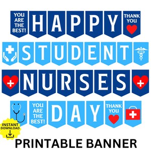 Student Nurses Day Printable Banner, Student Nurse Gift, Nurse Thank ...