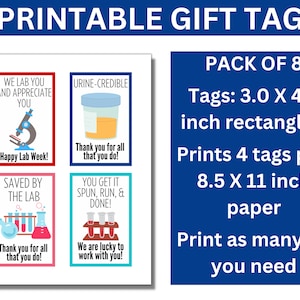 Funny Lab Week Printable Gift Tag Bundle Medical Laboratory - Etsy