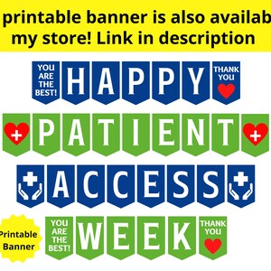 Patient Access Week Printable Poster, Patient Access Professionals Week ...