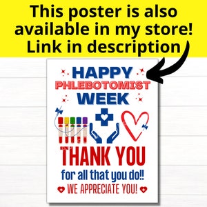 Phlebotomist Week Printable Poster Bundle, Phlebotomy Week Signs ...
