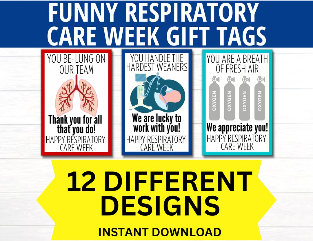Funny Respiratory Care Week Printable Gift Tags, Respiratory Therapist Gift, Respiratory Care ...