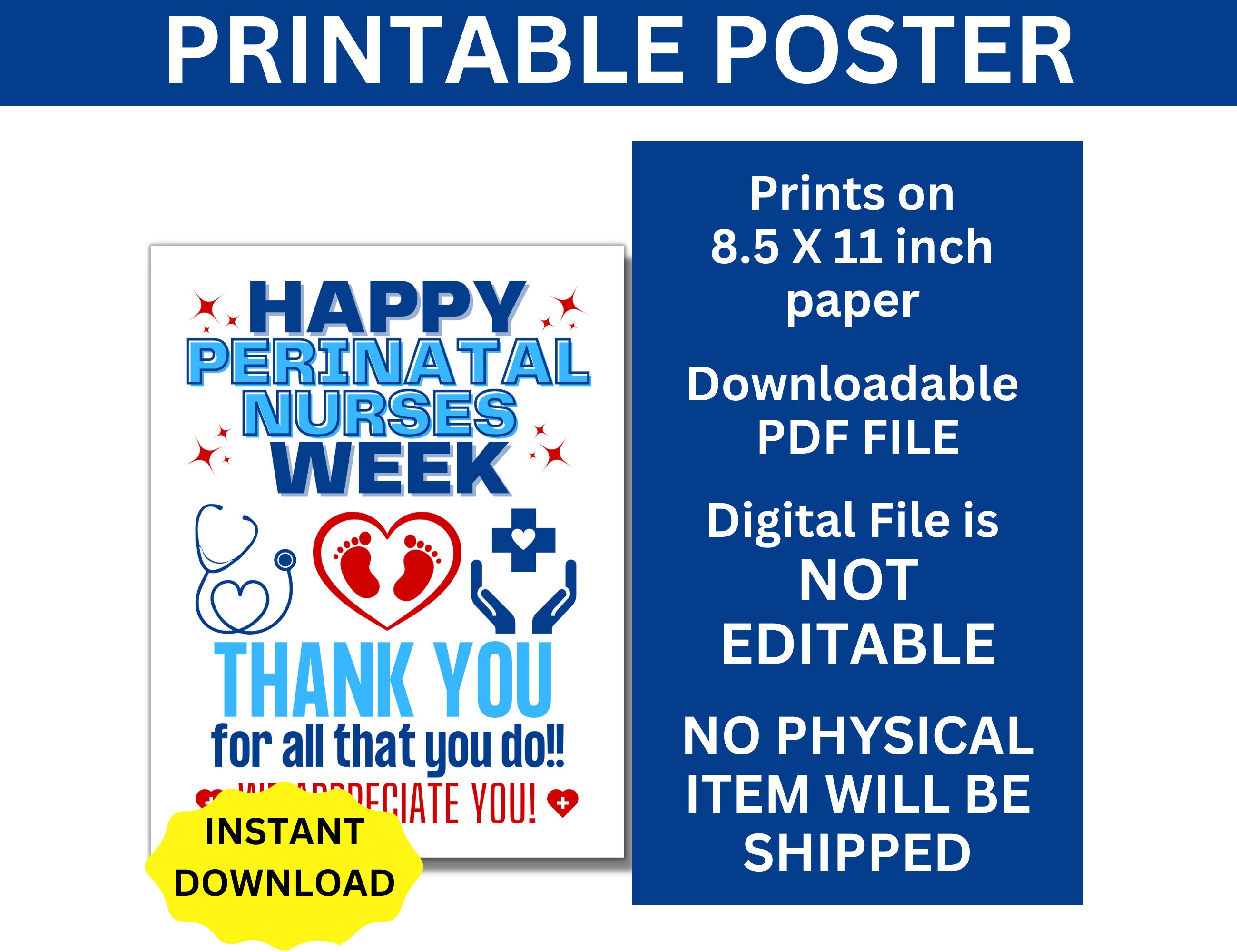 Perinatal Nurses Week Printable Poster, Perinatal Nurse Week Sign ...