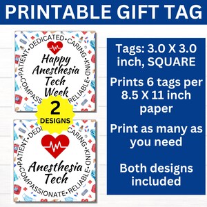 Anesthesia Tech Week Printable Bundle, Anesthesia Technician Week Sign ...
