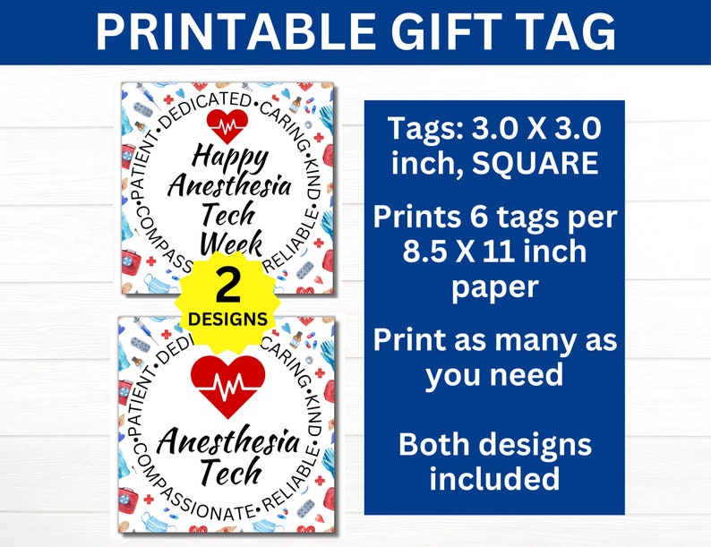 Anesthesia Tech Week Printable Bundle, Anesthesia Technician Week Sign ...