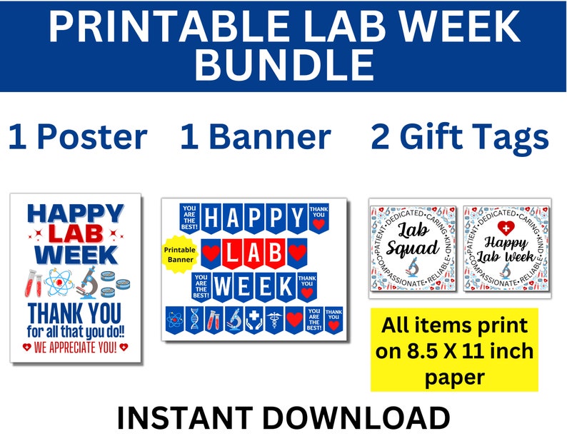 Lab Week Printable Bundle Medical Laboratory Professionals - Etsy