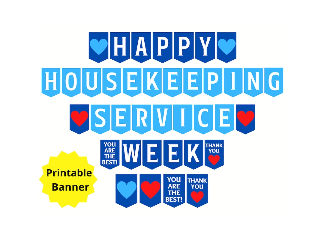 Happy Housekeeping Service Week Printable Banner, Housekeeper Week Sign ...