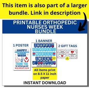 Orthopedic Nurses Week Printable Gift Tags, Ortho Nurse Week Gift Tags ...