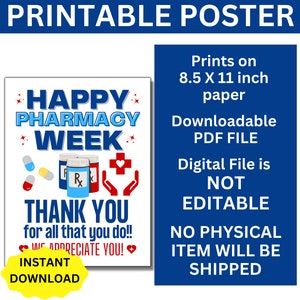 Pharmacy Week Printable Bundle, Happy Pharmacy Week Bundle, Pharmacist ...