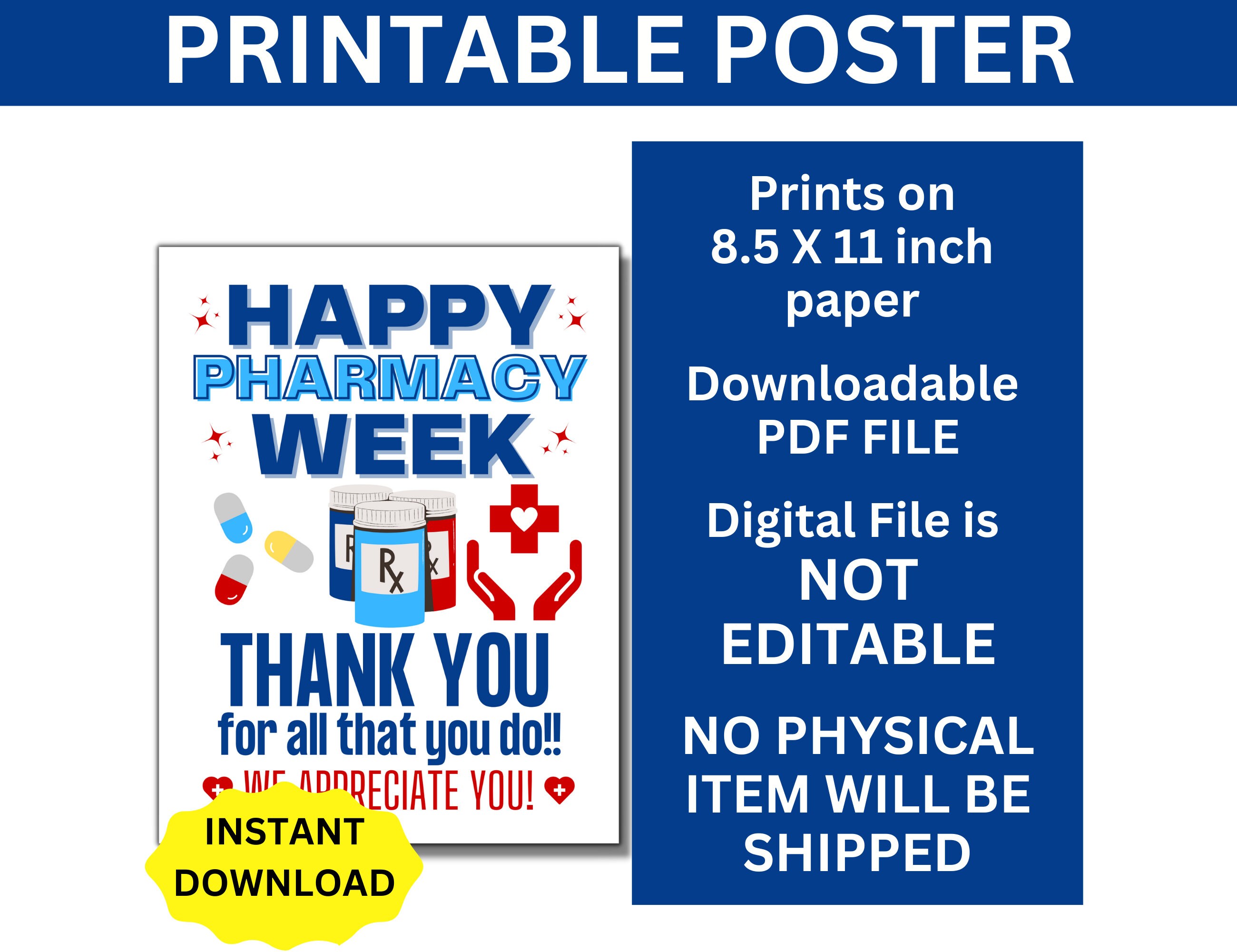Pharmacy Week Printable Bundle, Happy Pharmacy Week Bundle, Pharmacist ...