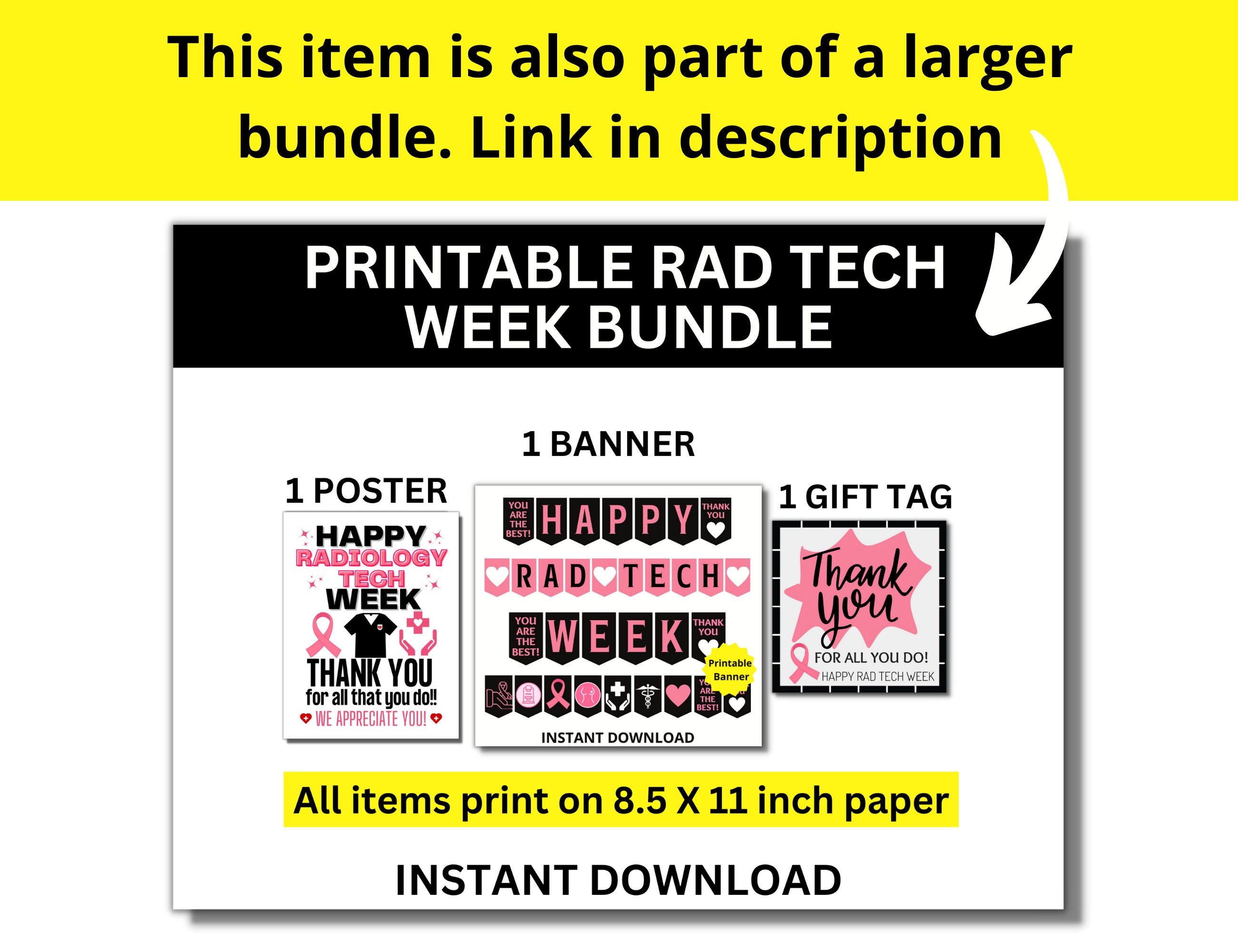Radiologic Tech Week Printable Poster, Radiology Tech Week Sign, Rad ...