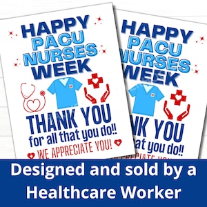 PACU Nurses Week Printable Poster, Perianesthesia Nurse Week Sign ...