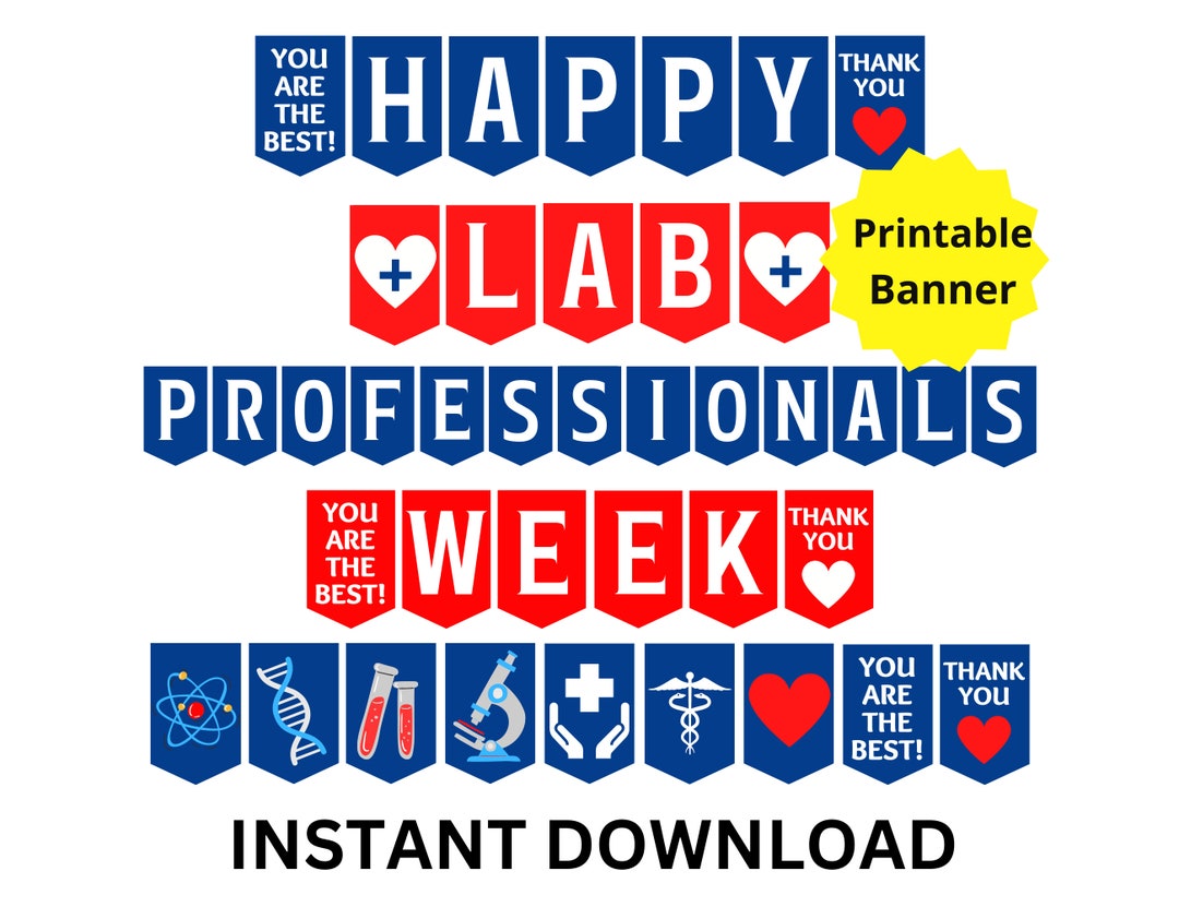 Happy Lab Week Printable Banner, Medical Laboratory Professionals Week ...