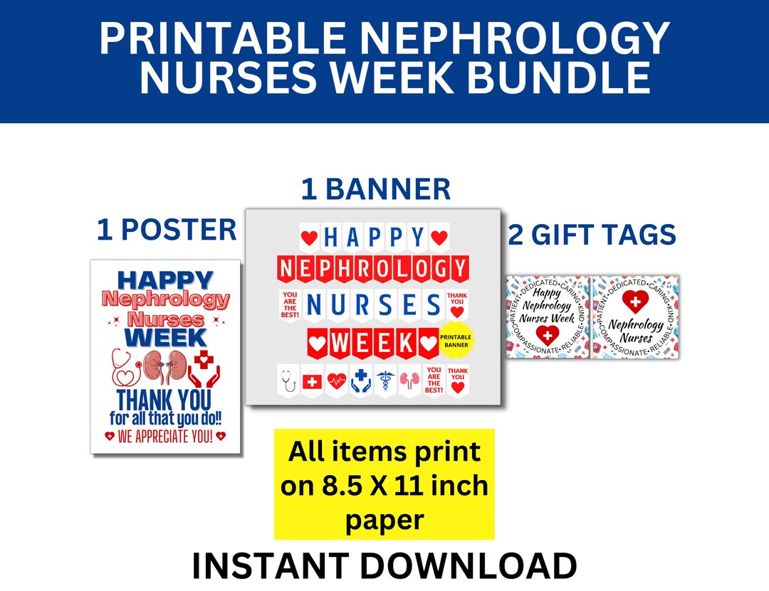 Nephrology Nurses Week Printable Bundle, Nephrology Nurses Week, Nurse ...