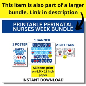 Perinatal Nurses Week Printable Banner, Perinatal Nurse Week Sign ...