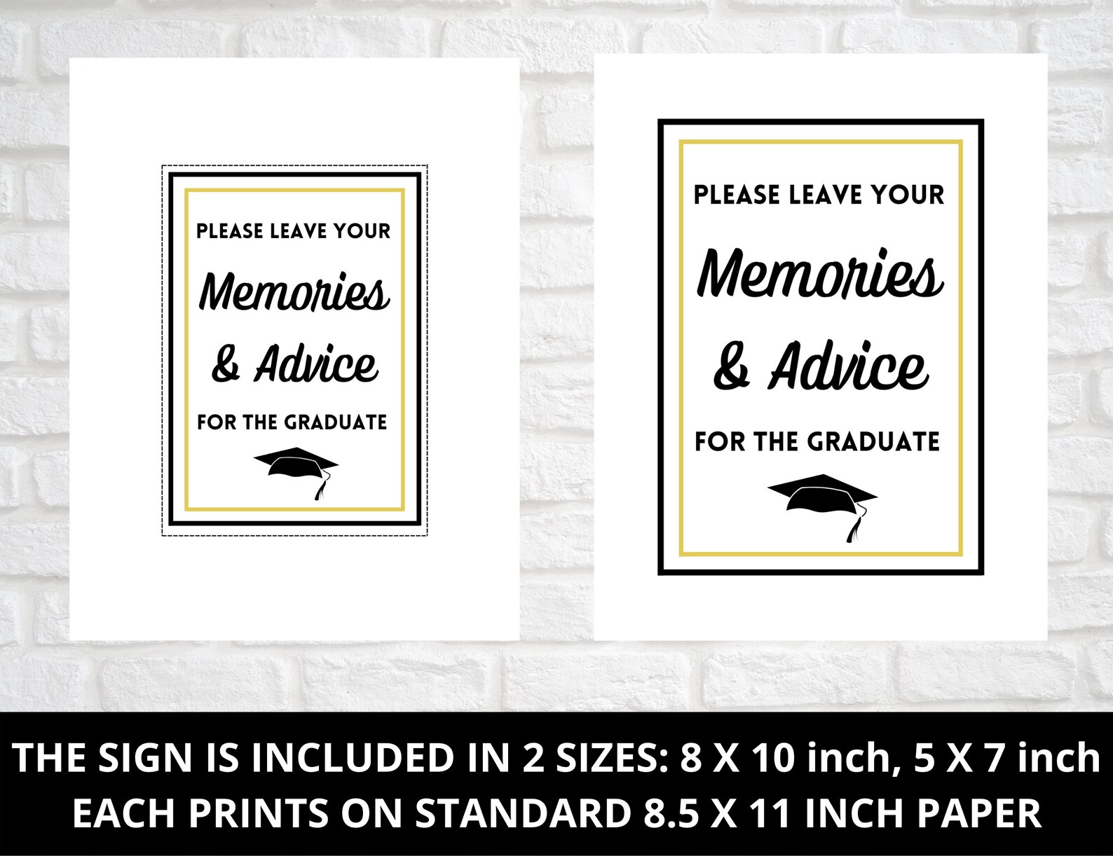 Graduation Memories and Advice Card Graduation Display Sign - Etsy