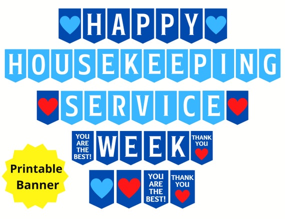 Happy Housekeeping Service Week Printable Banner Housekeeper - Etsy