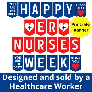 Emergency Nurses Week Printable Banner, ER Nurse Week Sign, Emergency ...