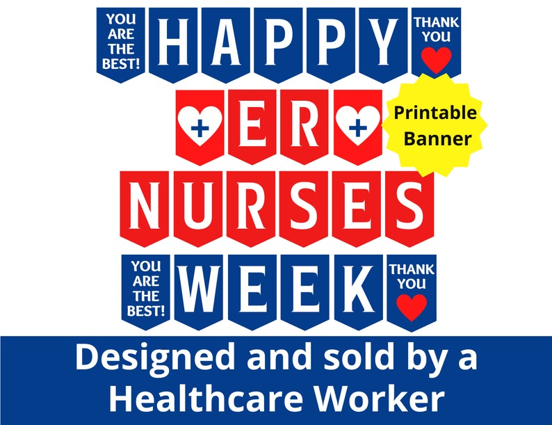 Emergency Nurses Week Printable Banner, ER Nurse Week Sign, Emergency ...