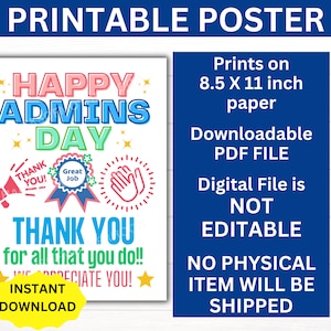 Administrative Professionals Day Printable Poster, Administrative ...