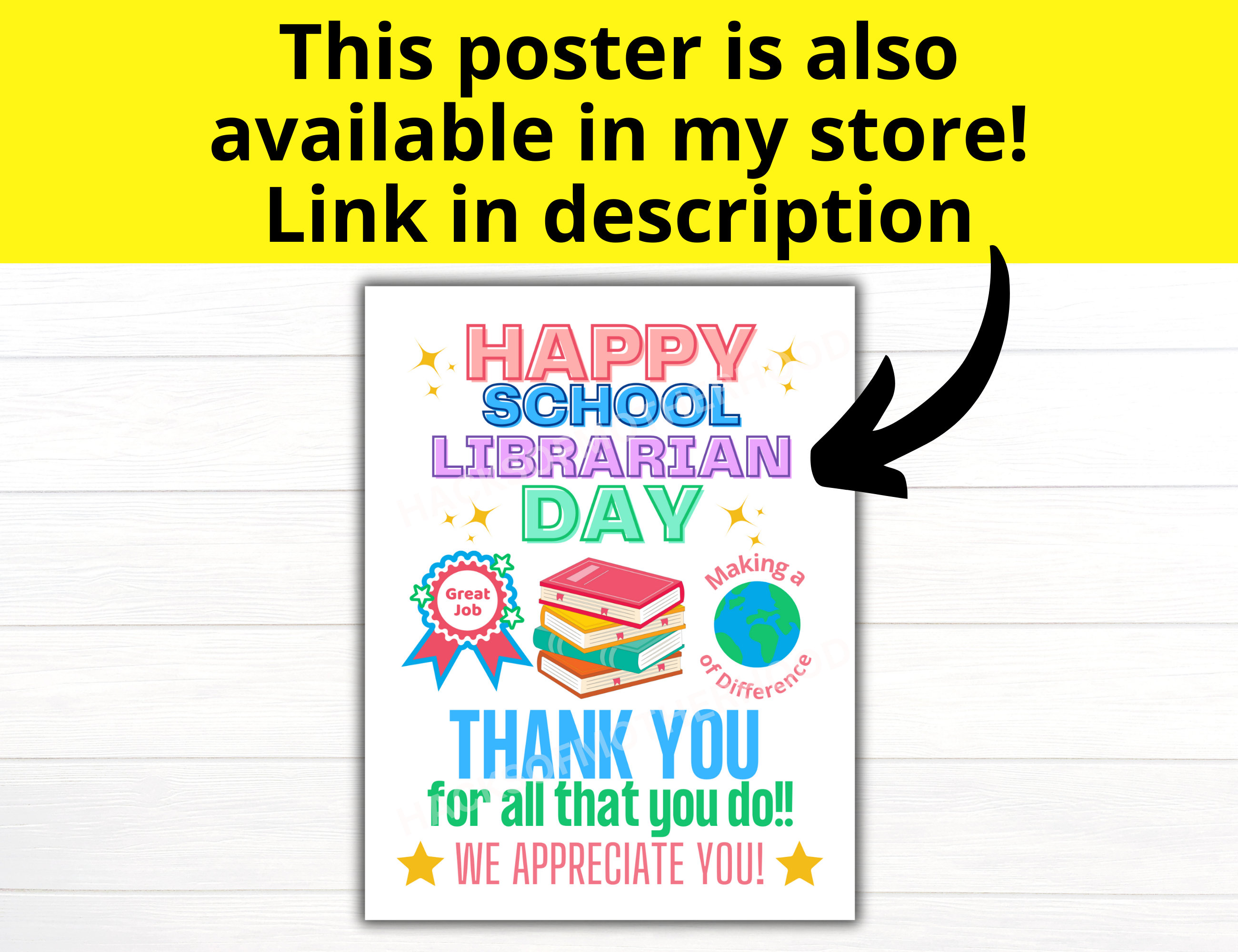 School Librarian Day Printable Banner, School Librarian Week Sign ...