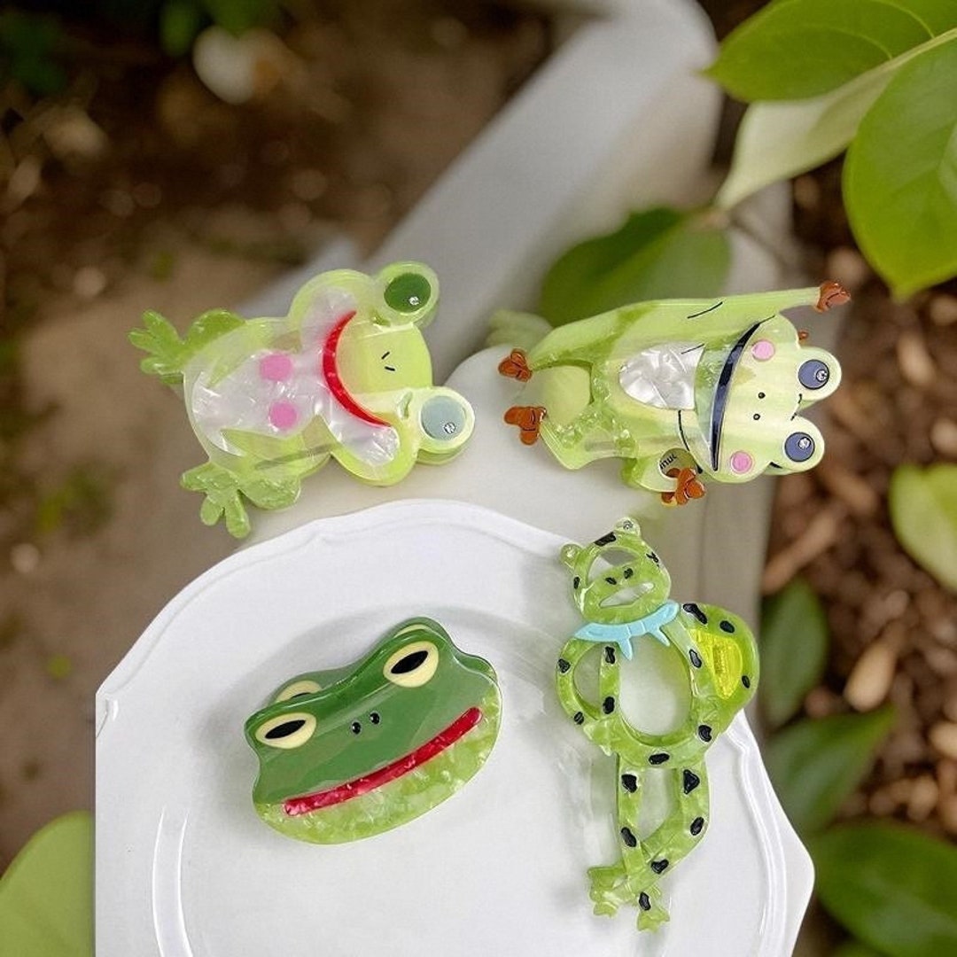 Frogs Claw Clips, Wildlife Hair Clips, Girlish Hair Claw Clip, Acetate ...