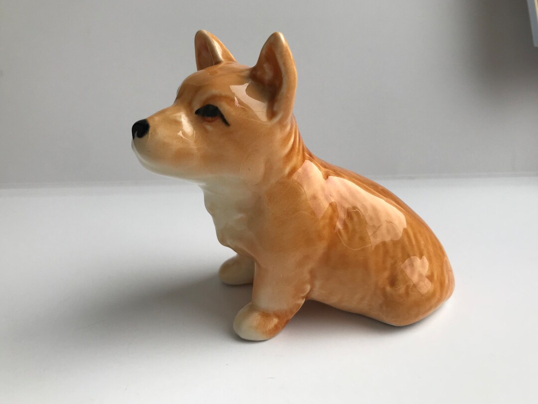 Vintage Corgi Dog Porcelain Figurine, Small Figurine Welsh Corgi Puppy ...