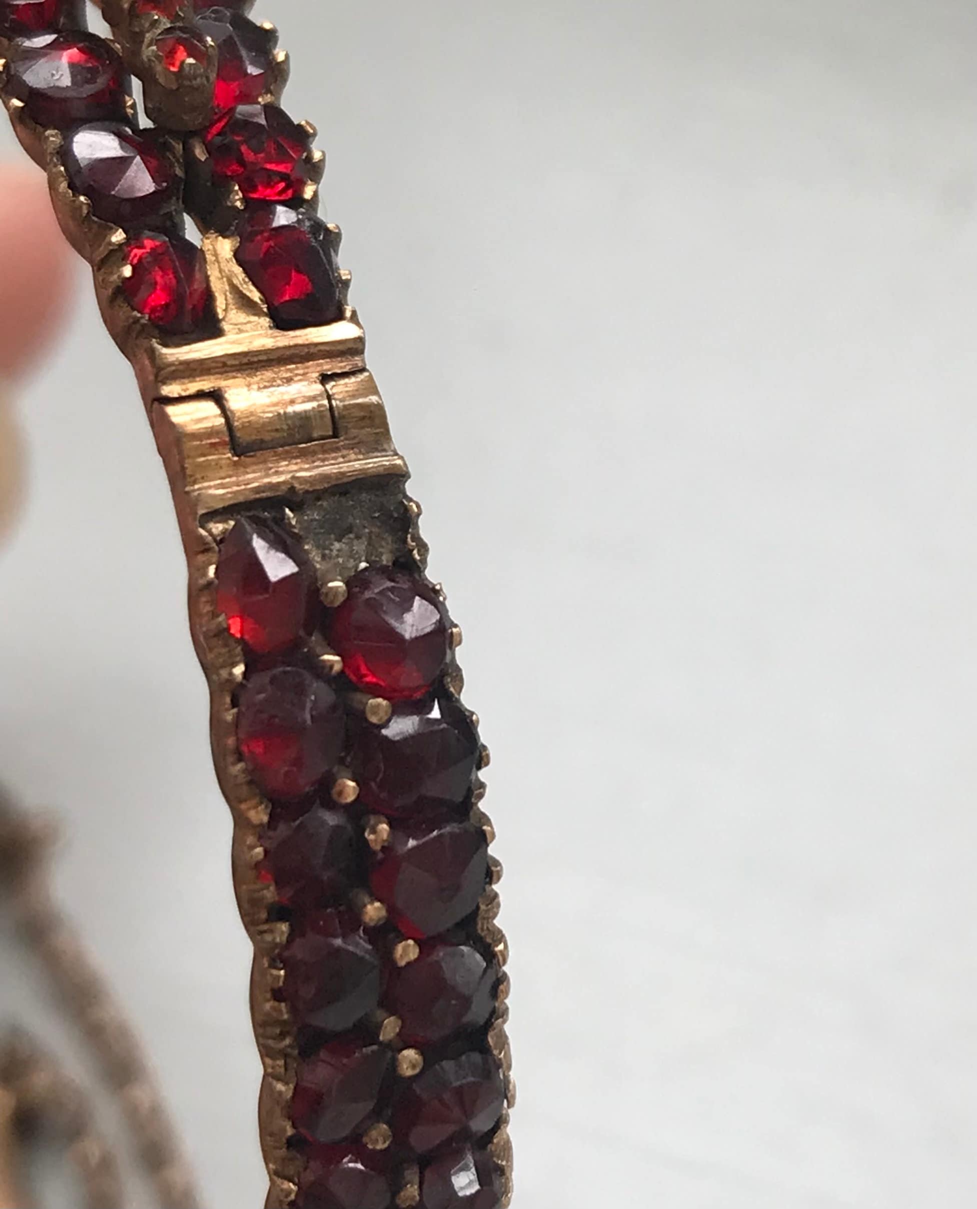 Biedermeier Bracelet Bohemian Garnet Pirop Czech Garnets. - Etsy
