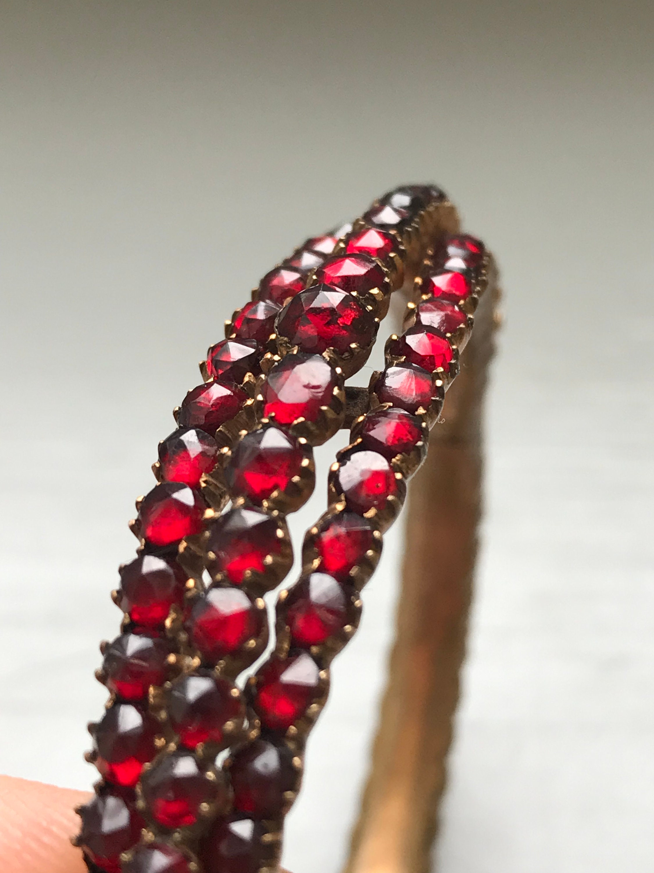 Biedermeier Bracelet Bohemian Garnet Pirop, Czech Garnets. - Etsy