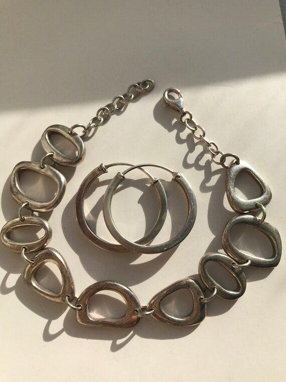Vintage jewelry set: necklace and earrings. Necklace … - Gem