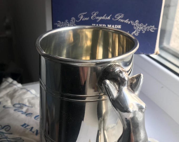 Vintage Large Pewter Beer Mug. Nymph Handle 1 Pint Wentworth Pewter ...