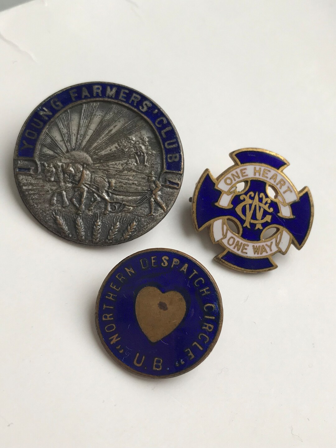 Vintage Set C-clasp Enamel Badges by the Wesley Guild. Antique Pins Hot ...