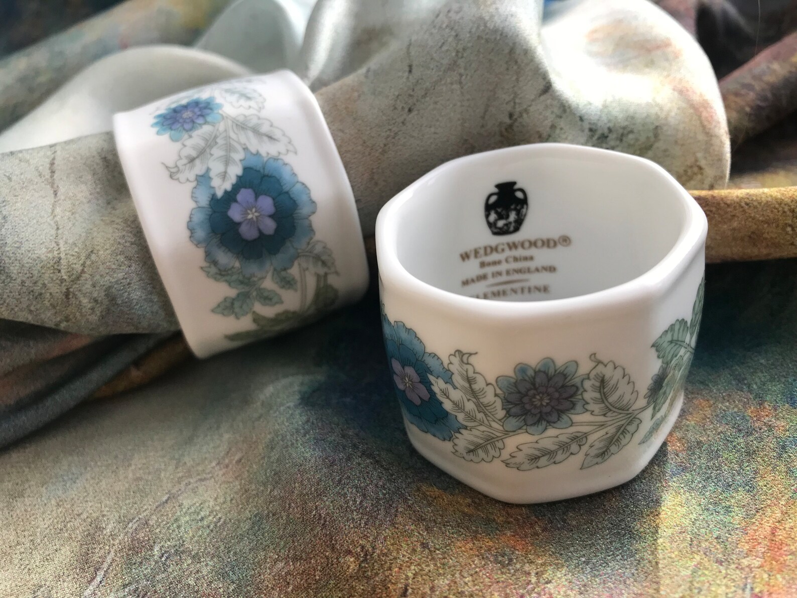 Vintage Wedgwood Clementine Porcelain Napkin Rings. Bone China Napkin ...