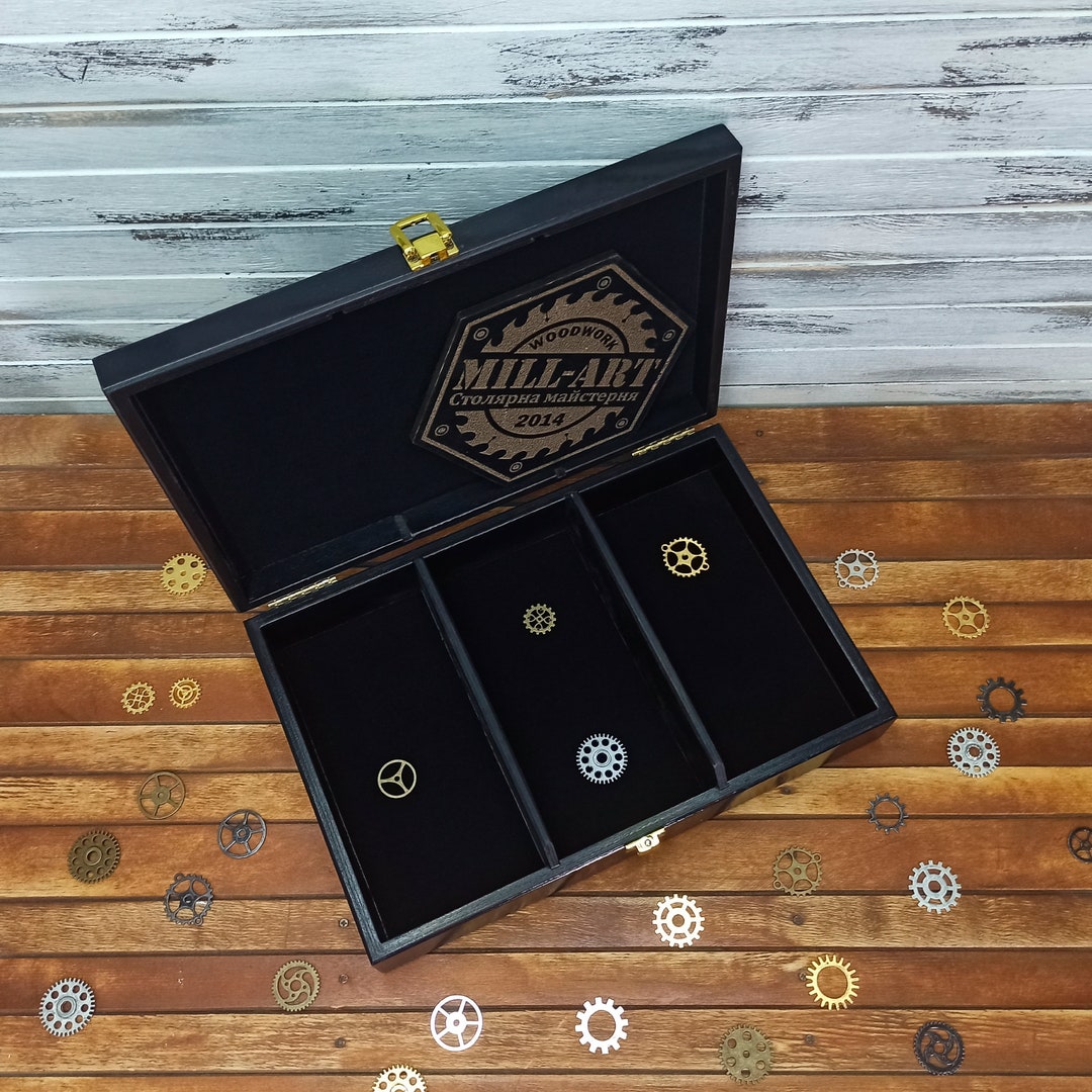 Wooden Money Box, Cash Box, Storage Box, Keepsake Money Box, Black ...